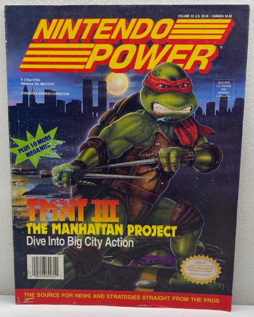 NINTENDO POWER MAGAZINE VOL 33 TMNT III Manhattan Project Lemmings ...