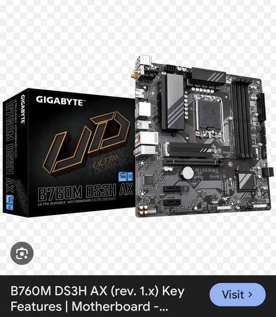 GIGABYTE B760M MICRO ATX motherboard + i5 12600KF bundle (read ...