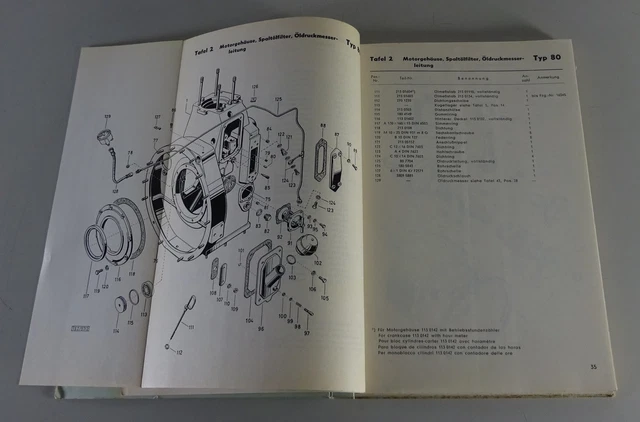 PARTS CATALOG/SPARE PARTS List Steyr Diesel Tractor Type 80, 80a, 80s ...