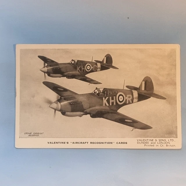 WW2 AIRCRAFT RECOGNITION Postcard C1940 RAF Curtiss Tomahawk Iib ...