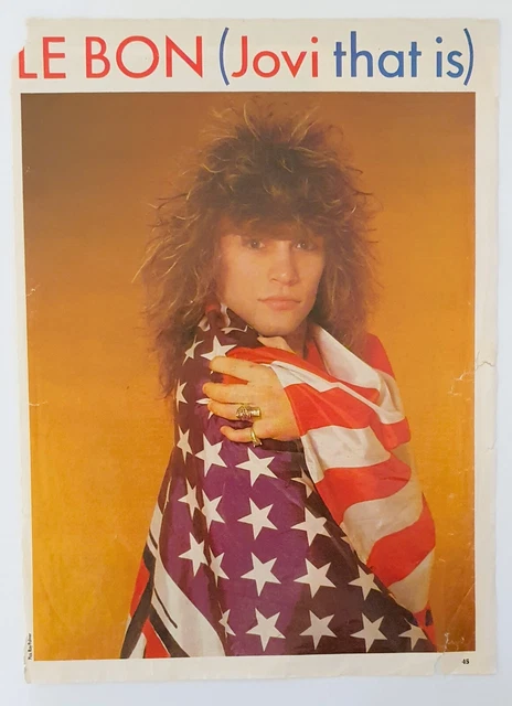 JON BON JOVI magazine pin-up pull-out poster 1 page 1986 rock retro $10 ...
