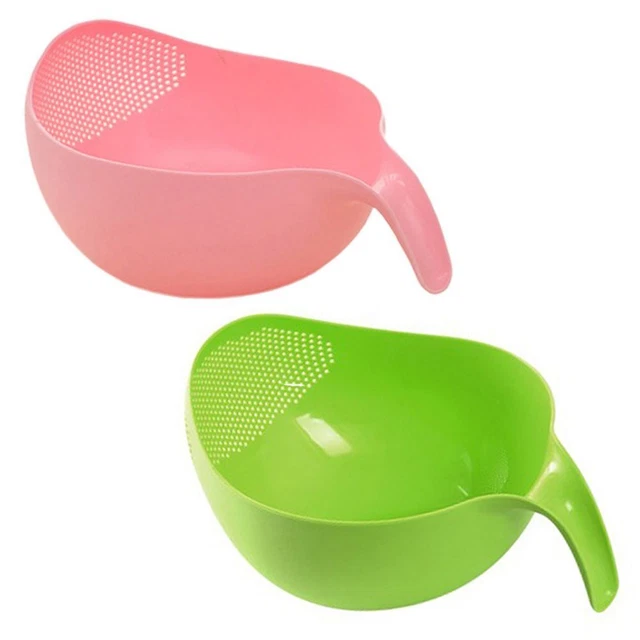 WASHER DRAINER RICE Washing Filter Vegetable Bowl Sieve Fruit Strainer ...
