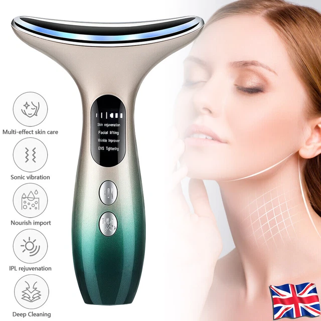LED MICROCURRENT FACIAL Skin Tightening Lifting Device Face Neck Beauty ...