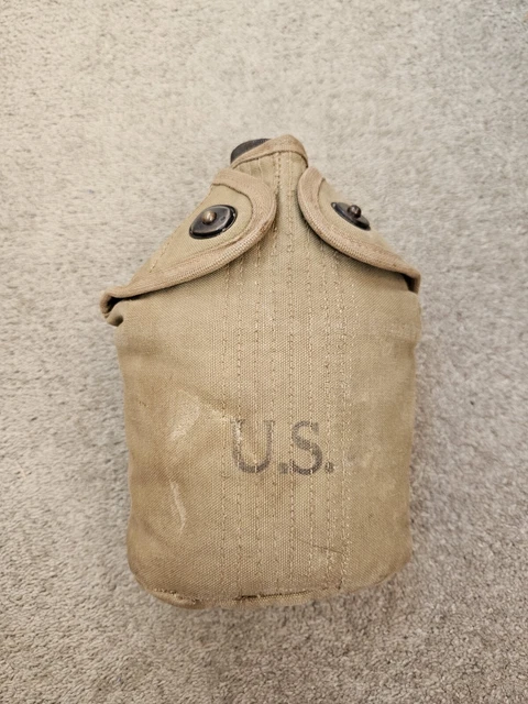 WORLD WAR TWO WW2 Rare US Water Bottle Canteen And Holder A.G.M.CO 1942 ...