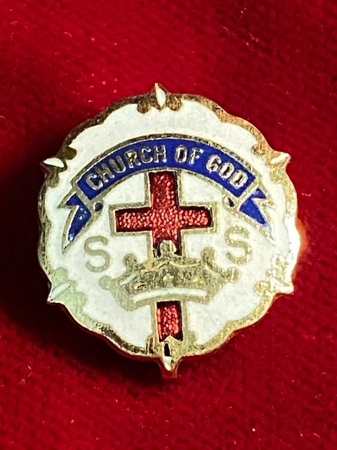 CHURCH OF GOD Sunday School Cross Crown Attendance Award Hinge Tie ...