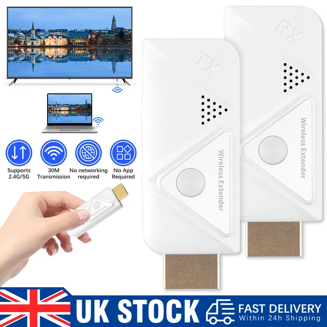 30M WIRELESS HDMI Extender Video Transmitter Receiver Screen Mirroring ...