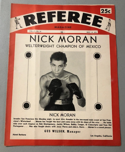 VINTAGE 1951 REFEREE Magazine Boxing Wrestling Mexico Champion Nick ...