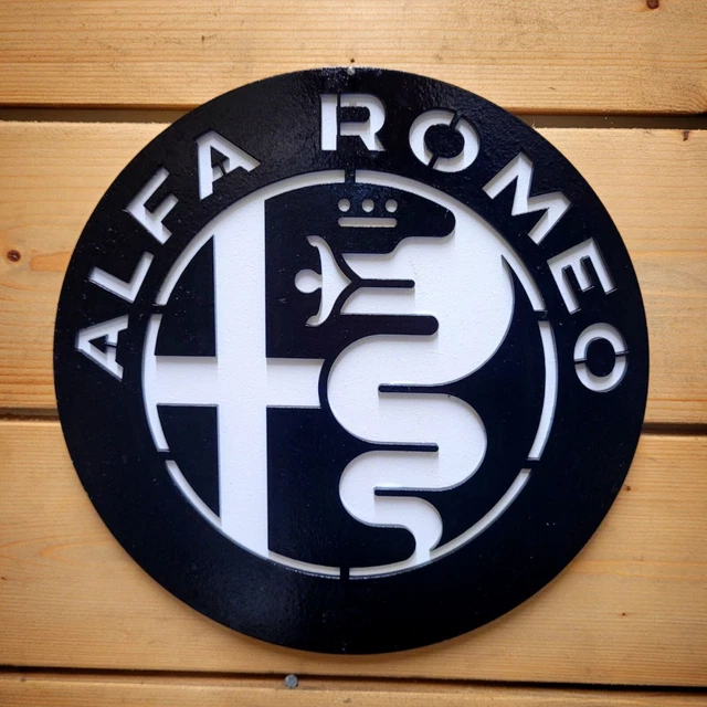 WOODEN 3D ALFA Romeo Sports Car Logo Sign Wall Art Door Hanging Plaque ...
