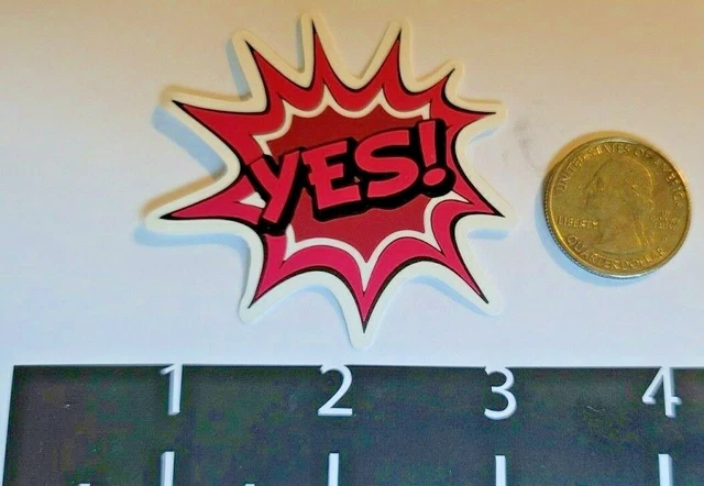 YES! WITH SPIKEY Bubble Around Word Cool Sticker Decal Simple ...