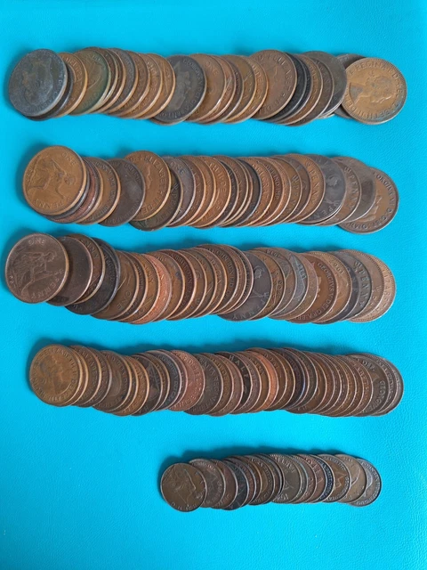 BULK JOB LOT 1Kg Pre-decimal Bronze/Copper Farthing, Half Penny, Penny Coins (9) £10.57 ...