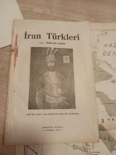 LIVRE ET CARTE turcs Nader Shah 1942 Horasan AZERBAÏJAN IRAK KOWEÏT ...