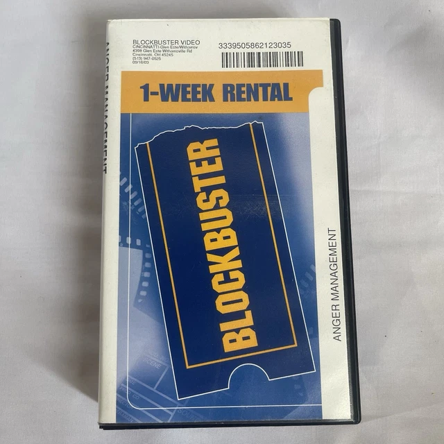 BLOCKBUSTER RENTAL VHS Anger Management (2003) Adam Sandler Jack ...