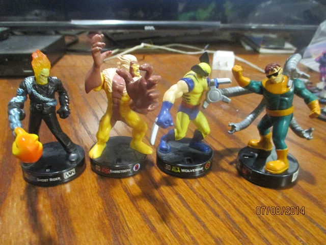 LOOSE / RARE Marvel ATTACKTIX 3" scale lot of 4 WOLVERINE, GHOST RIDER ...