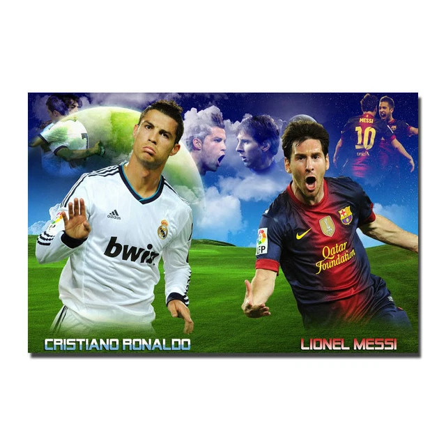 Lionel Messi Vs Cristiano Ronaldo Soccer Sport Art Canvas Poster Print 5564