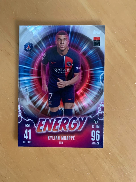 MATCH ATTAX TOPPS 2023/2024 23/24 2024 KYLIAN MBAPPE ENERGY CARD EN6 ...