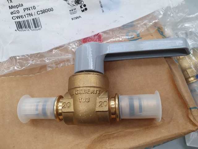 GEBERIT 612.061.00.1 MEPLA Ball Valve with Control Lever New! £16.81 ...