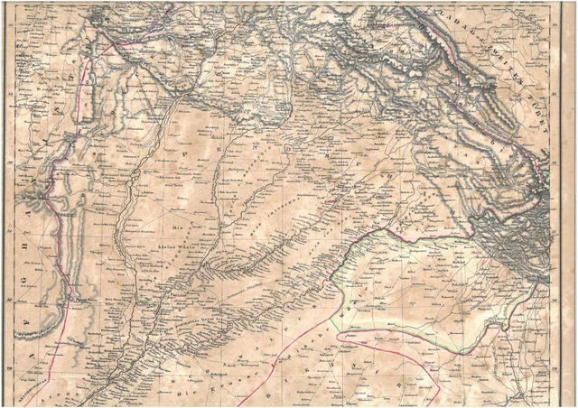 REAL 181 YEAR old map of PUNJAB Pandschab State of Sikhs Sikh Agra ...