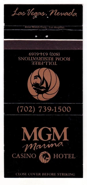 MGM GRAND MARINA Hotel Casino Matchbook Cover Las Vegas icmsc5 $2.94 ...