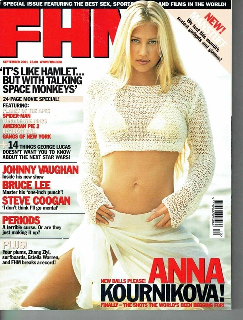 FHM MAGAZINE SEPTEMBER 2001 feat. Anna Kournikova on the Cover EUR 6,98 - PicClick DE