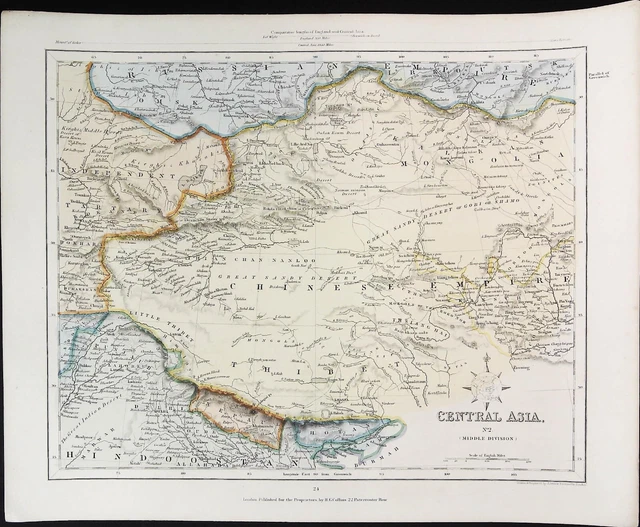 VICTORIAN ATLAS MAP of Central Asia, H.G. Collins, London £25.00 ...