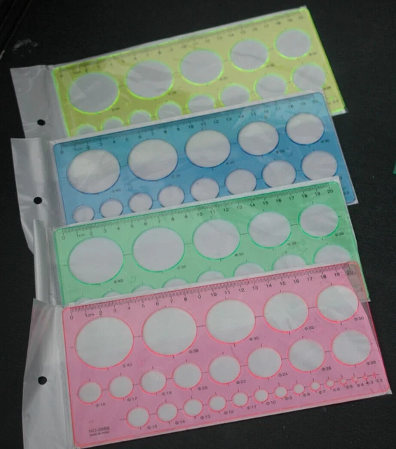 Circle Drawing Stencil Template Circular Ruler Measuring 27 Circles Geometric £3 50 Picclick Uk