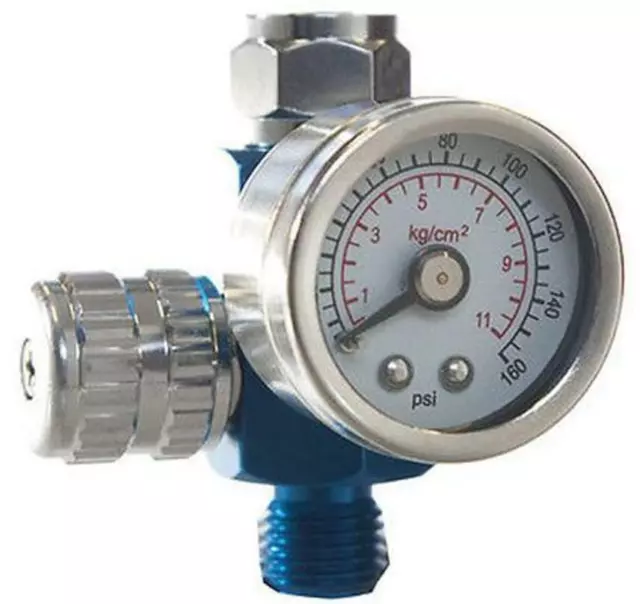 SPRAY GUN MINI Air Regulator Dr1 Psi Bar Gauge Suits Iwata,Sata ...