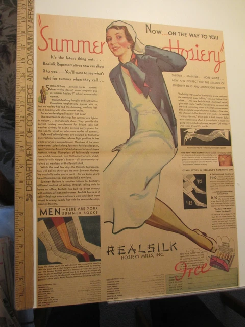 NEWSPAPER AD 1931 REALSILK Hosiery men's socks women's stockings ...