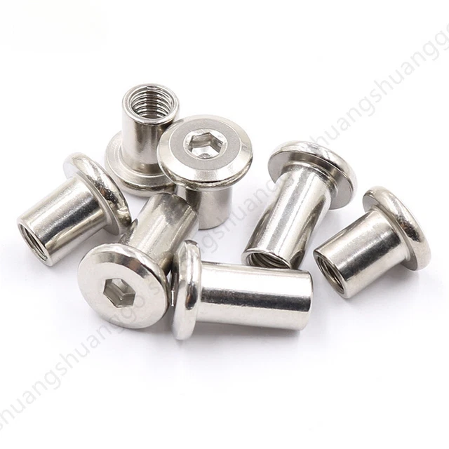 M3 M4 M5 M6 M8 M10 Nickel Rivet Cap Nuts Hex Socket Furniture Connector ...