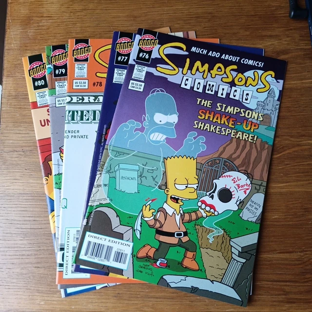 SIMPSONS COMICS #76-80 Bongo Comics 1ère impression US Direct Edition ...