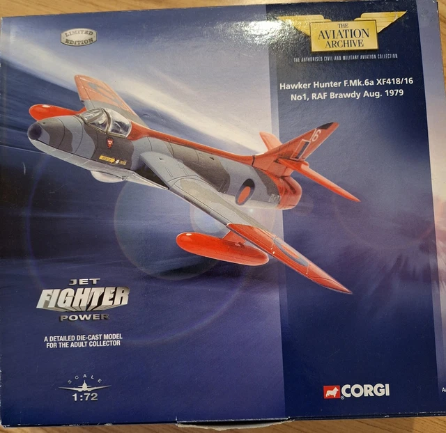 CORGI AVIATION ARCHIVE Hawker Hunter RAF Brawdy 1979 172 scale £24.99 ...