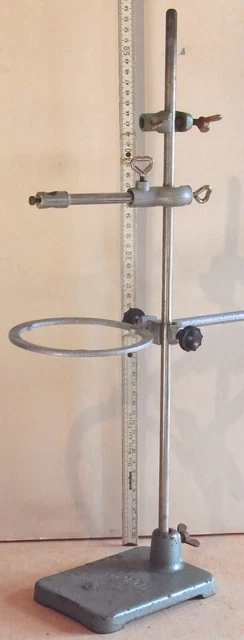 NEVA PHYWE BUNSENSTATIV mit Muffen, Ring u. Klemmsäule -gebr. aus Schulauflösung EUR 11,50 ...