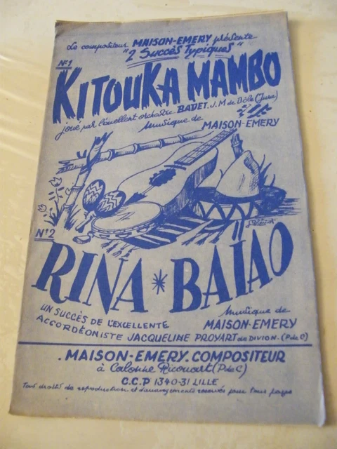 &PARTITION KITOUKA MAMBO Maison Emery Rina Baiao Jacqueline Proyart" EUR 5,00 - PicClick FR