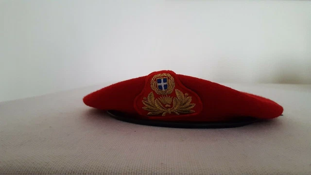 RARE MILITARY BERET hat greek army officer in 71st airborne brigade ...