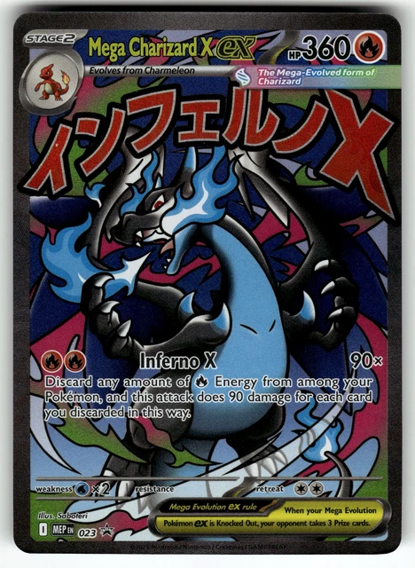 MEGA CHARIZARD X ex - 023 ME: Mega Evolution Promo NM Pokemon Card TCG ...