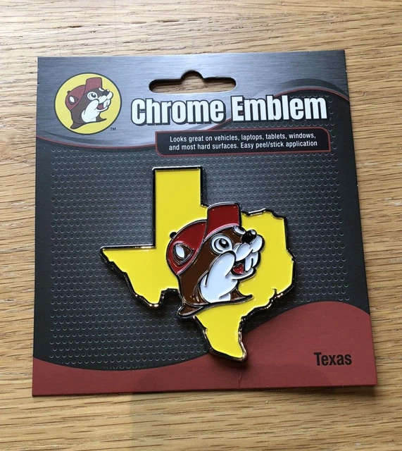 BUC-EE'S ADHESIVE CHROME Emblem - Texas Shape - For Vehicles, Laptops ...
