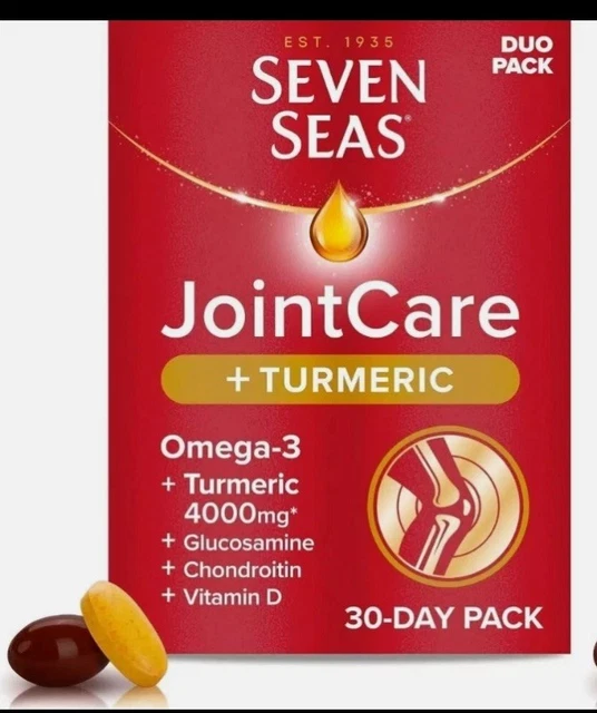SEVEN SEAS JOINTCARE and Turmeric 30 Duo Capsules, 4000 mg BBE DEC 2026 ...