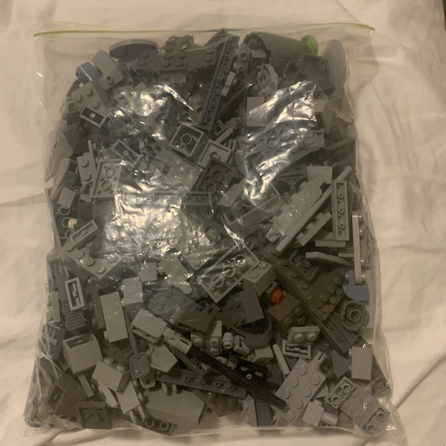 LEGO GREY 500G Assorted Pieces Mixed Bricks Flat Parts Random Bulk Lot ...