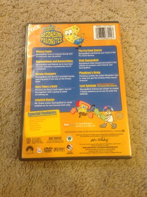 SPONGEBOB SQUAREPANTS - Absorbing Favorites (DVD, 2005) £7.98 - PicClick UK