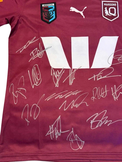 QUEENSLAND MAROONS *TEAM SIGNED 2025* State of Origin Jersey with COA ...