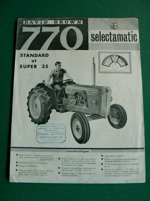 PROSPECTUS CATALOGUE : tracteur DAVID BROWN 770 selectamatic standard & super 35 £8.66 - PicClick UK