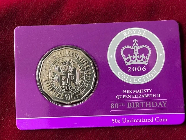 2006 50 CENT Coin HM QEII 80th Birthday on RAM CARD $0.50 - PicClick AU