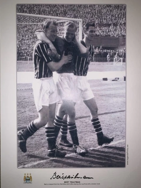 SIGNED BERT TRAUTMANN Manchester City Autograph 1956 FA Cup Final Photo ...