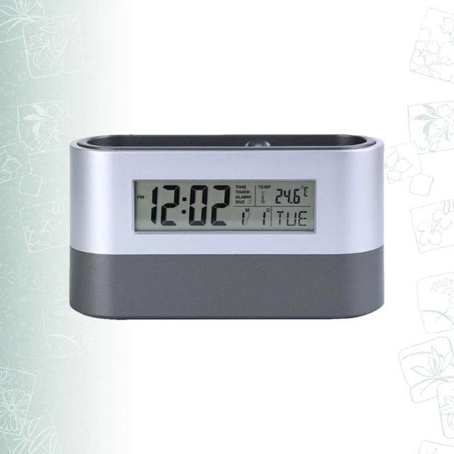 PEN CONTAINER CLOCK Temperature Time Date Display Wireless Alarm Clock ...