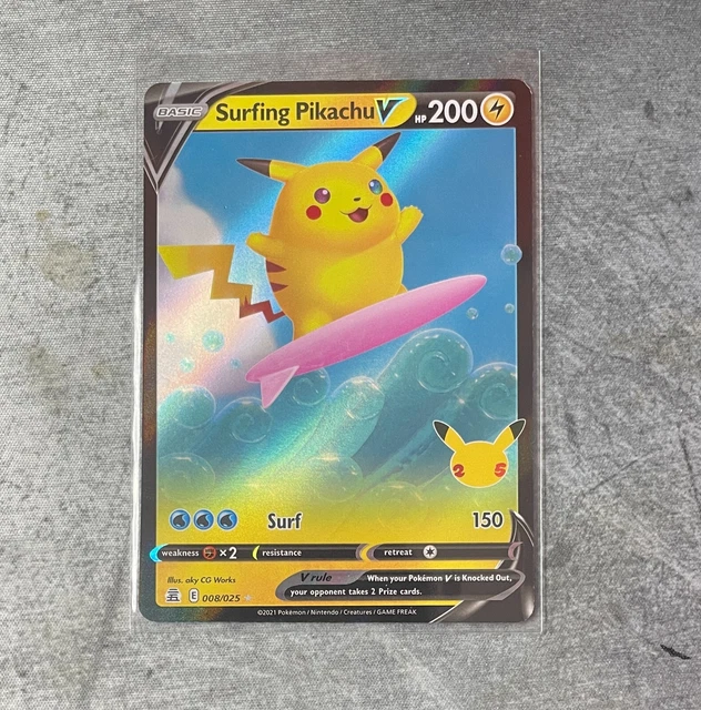 POKEMON - 008/25 Surfing Pikachu V - Celebrations 25th Anniversary £4. ...