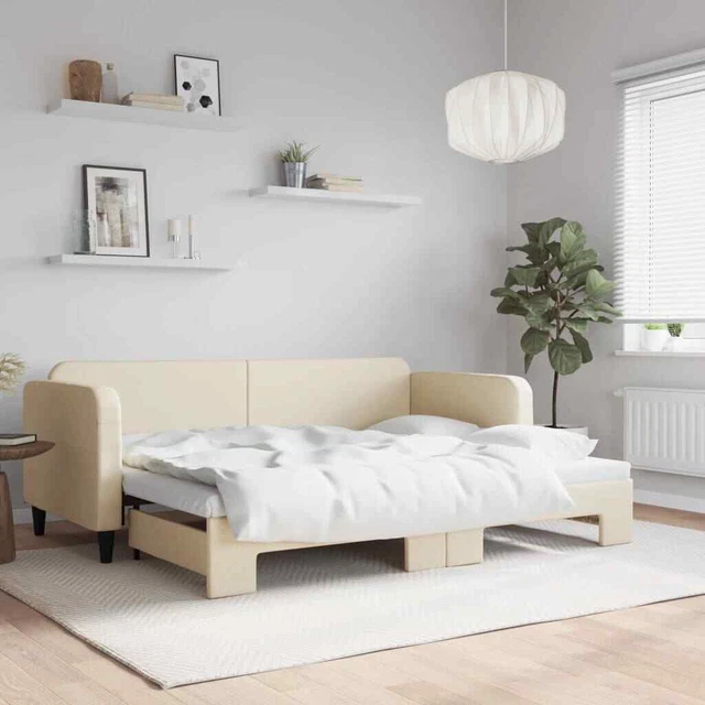 LIT DE JOUR avec gigogne sans matelas crème 80x200 cm EUR 553,46 ...