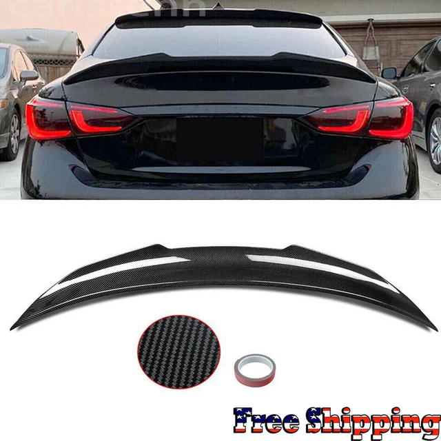 PSM STYLE CARBON Look Rear Trunk Spoiler Wing Lip For Infiniti Q50 2014 ...