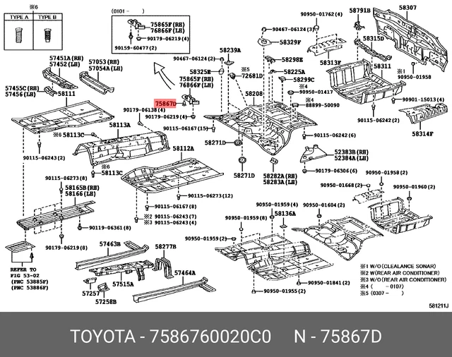 ORIGINAL CLIP, KIPPHEBELLEISTE, 7586760020C0 für Toyota 75867-60020-c0 ...