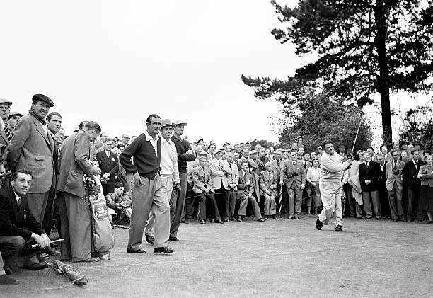 ED 'PORKY' OLIVER USA during practice Ryder Cup Wentworth 1953 Golf Old ...