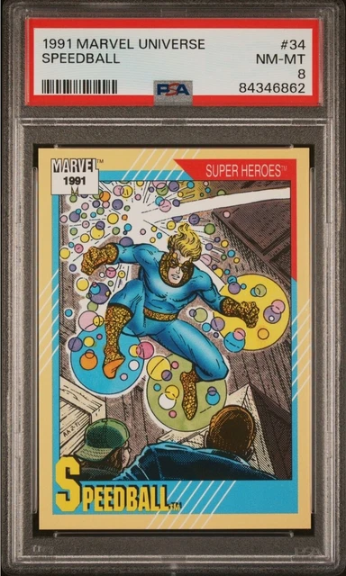 1991 MARVEL UNIVERS Super Heroes #34 Speedball Pop 4 Psa 8 EUR 15,37 ...