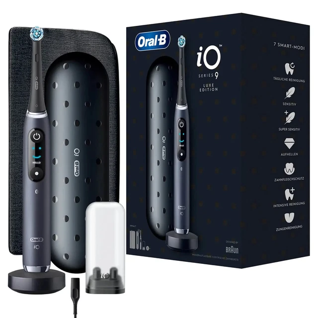 ORAL-B IO SERIES 9 Elektrische Zahnbürste Black Onyx Luxe Edition £177.27 - PicClick UK